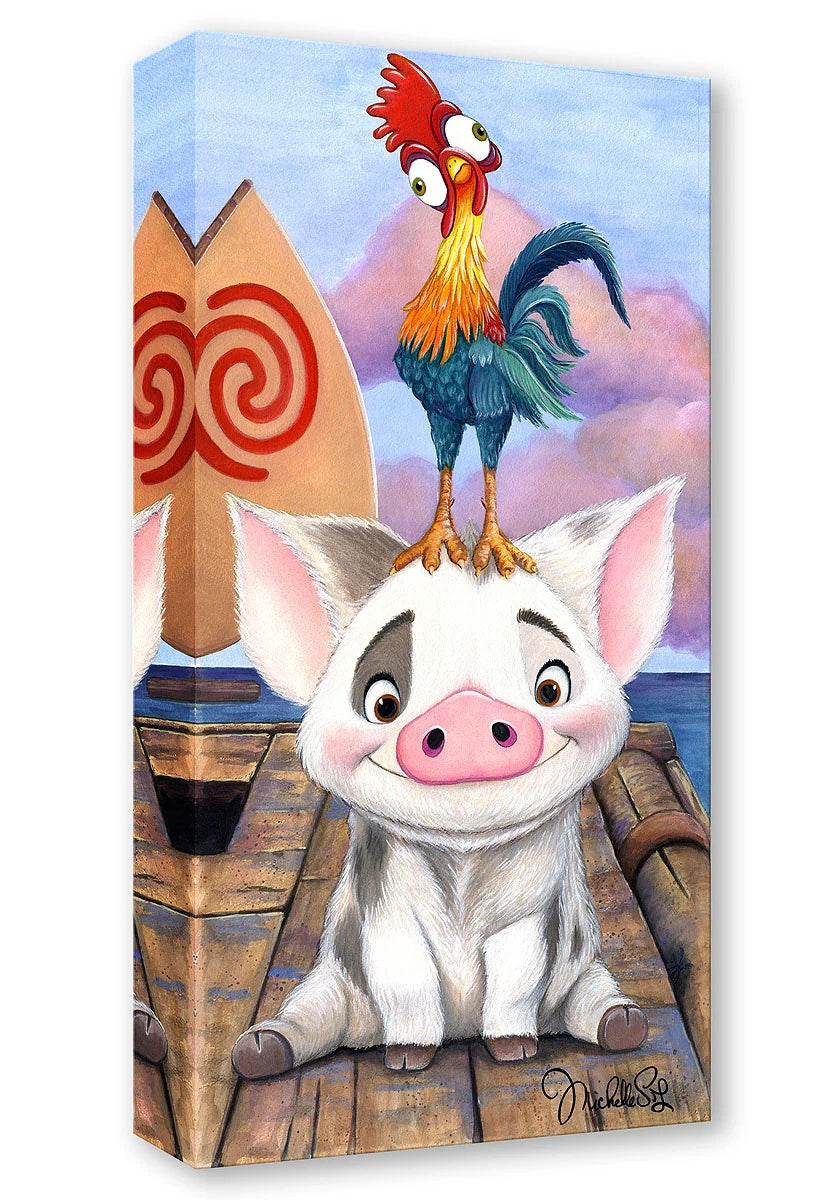 Pua and Hei Hei - Treasure on Canvas – Magic of Disney Art